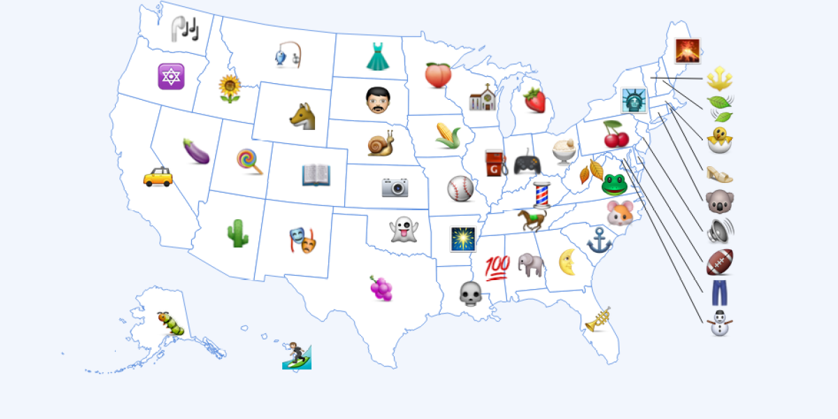 Emojis Are Ranked By Their Popularity In Each State In A New Study ...