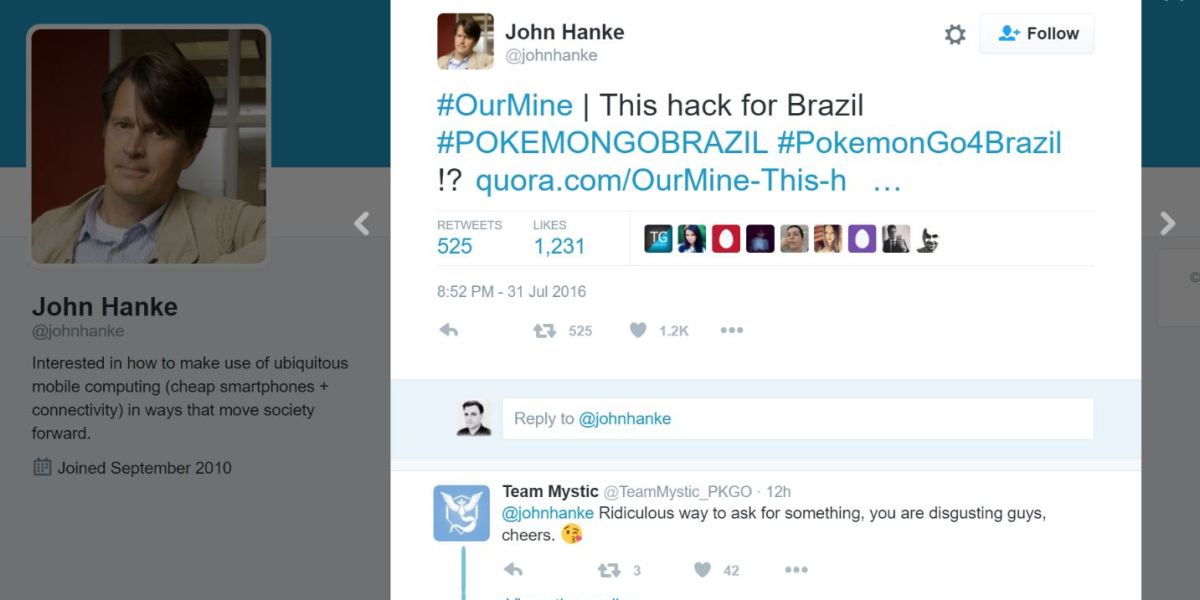 Hackers Take Over Pokémon Go Creator John Hanke's Twitter Account | Fortune