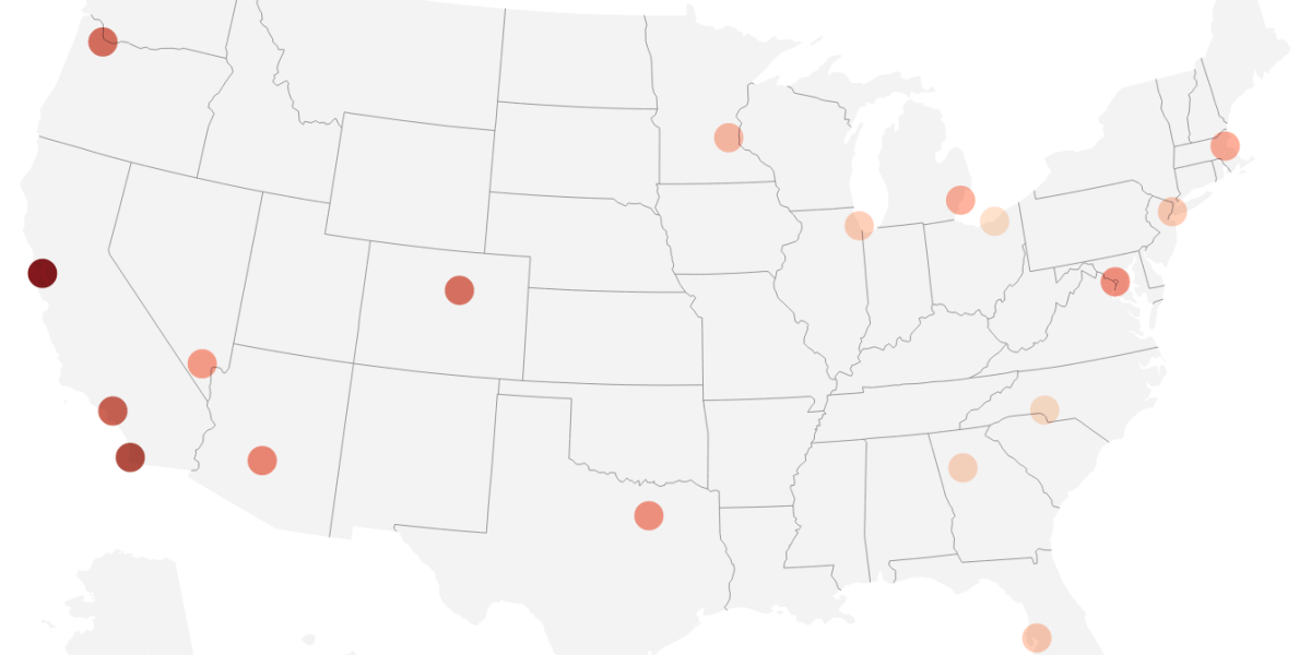 This interactive map shows the home price shift in America's biggest ...