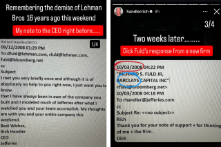 Jefferies CEO Richard Handler shares email sent to Lehman Brothers' CEO ...