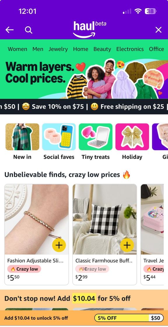 Amazon Haul takes on Temu, TikTok, Shein with ultra-low prices | Fortune