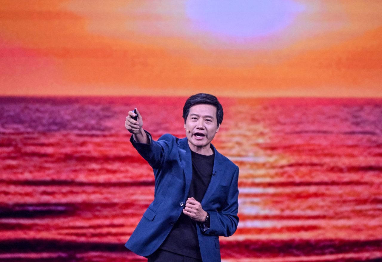 Lei Jun, CEO of Xiaomi, speaks during the launch of Xiaomi's XRING O1 chipset, mobile phone 15S ...