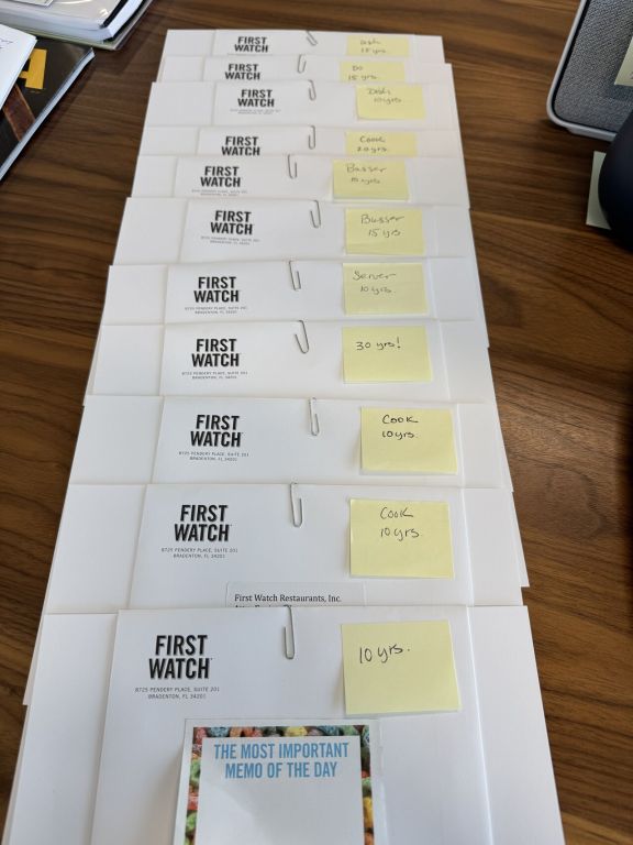 CEO writes hundreds of thank you notes to staff and still eats in the ...
