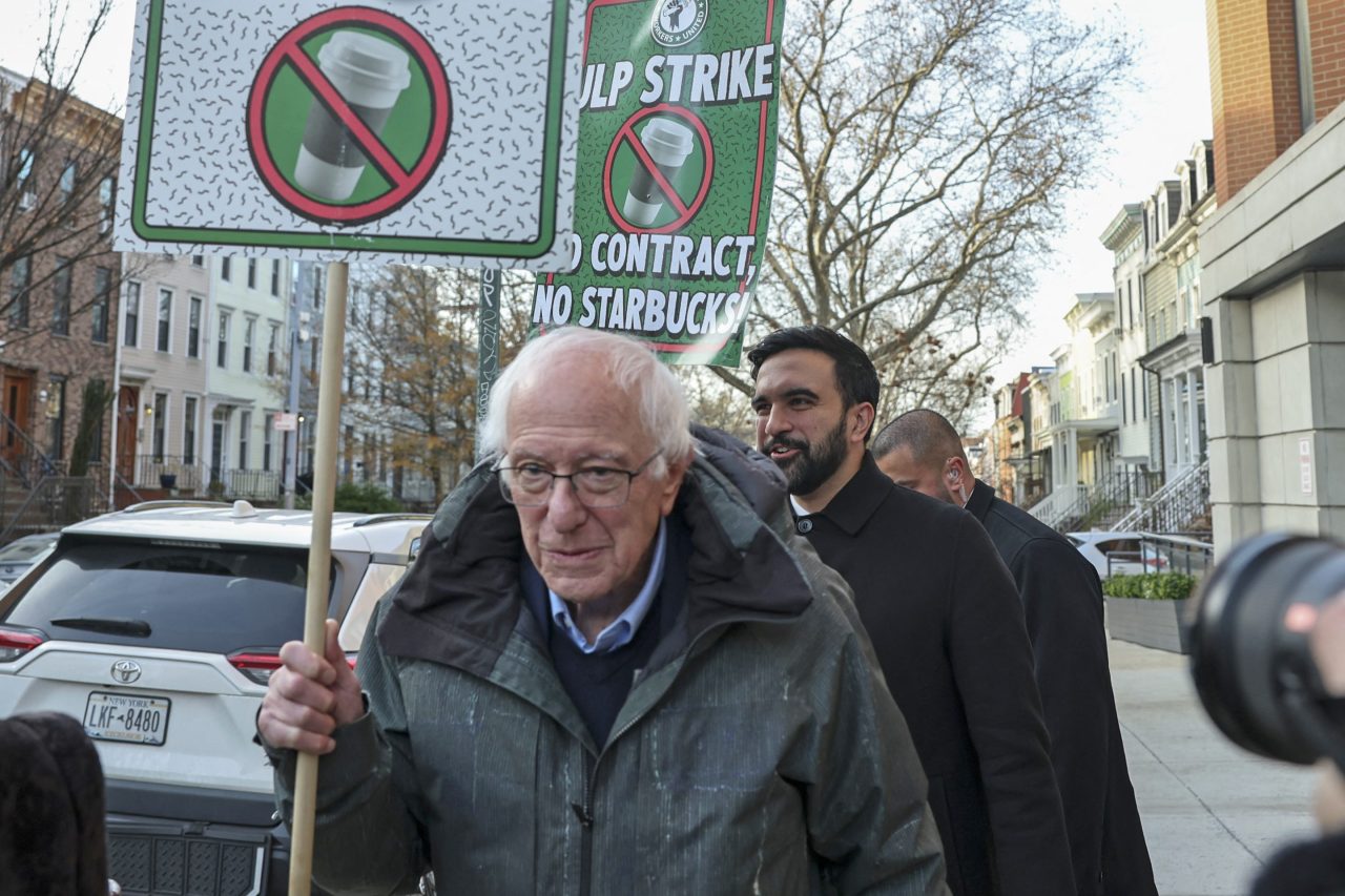 Zohran Mamdani, Bernie Sanders visit striking Starbucks baristas on ...