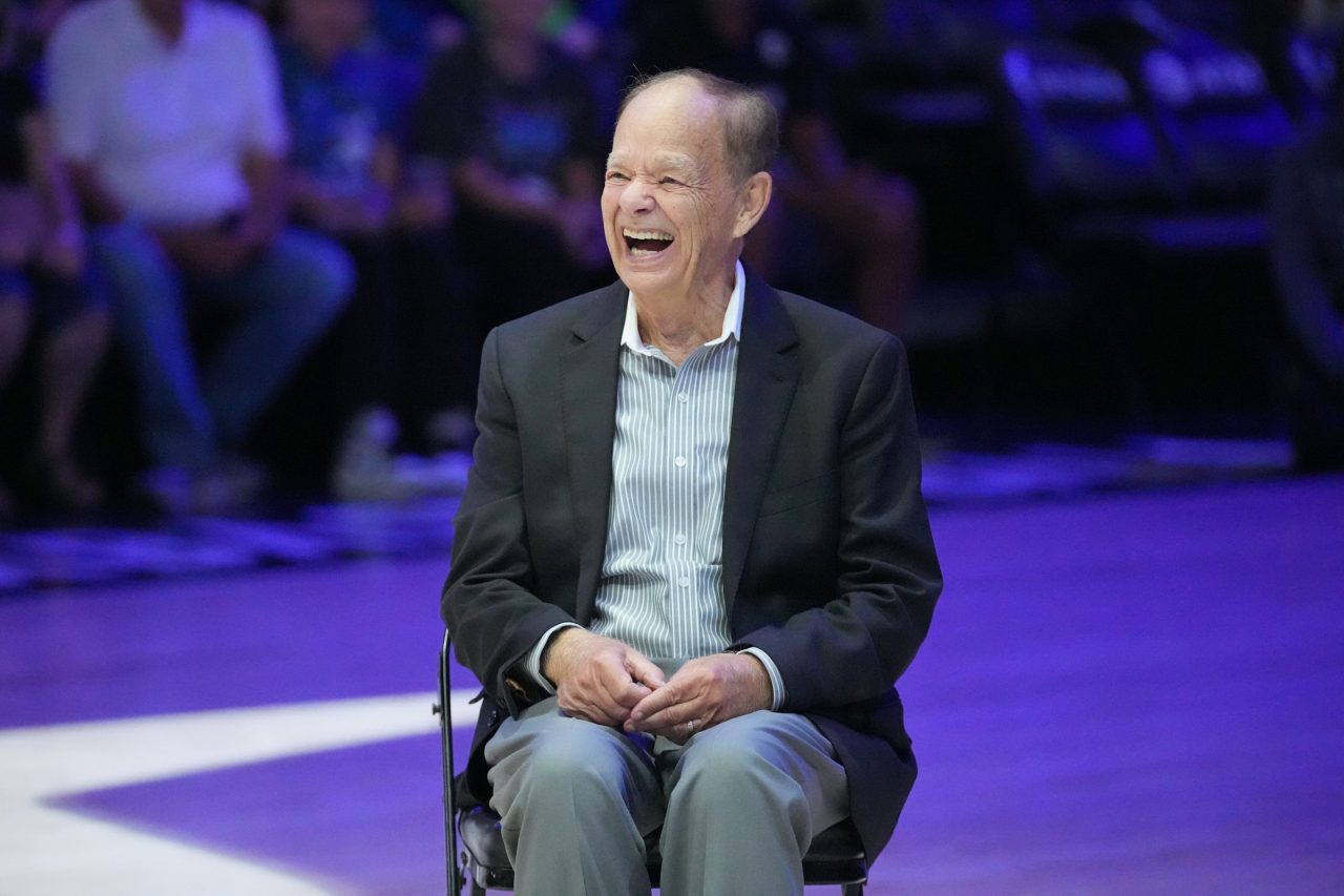 Minnesota Lynx Owner Glen Taylor smiles and looks on during the game on ...